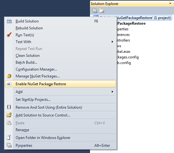Use NuGet Package Restore To Avoid Pushing Packages To AppHarbor 
